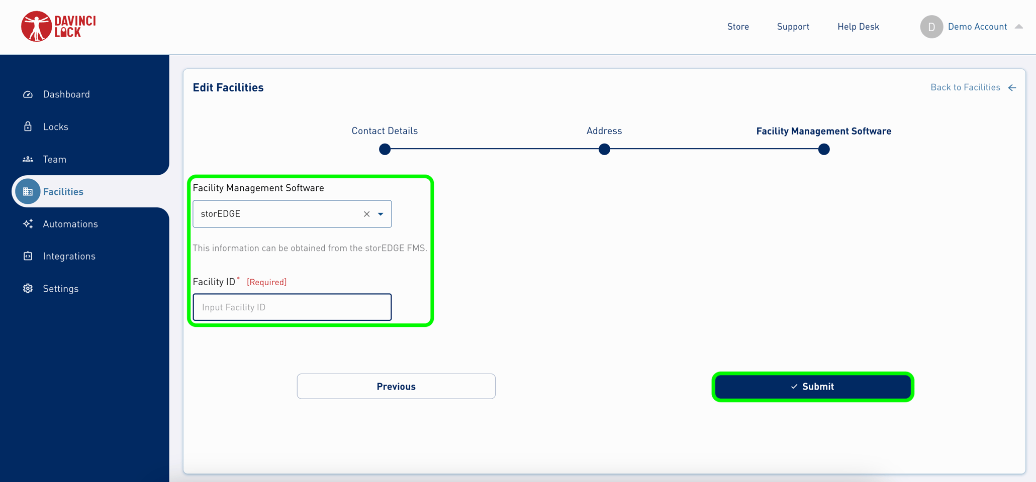 Integrate a Facility with Storable Edge (formerly storEDGE)